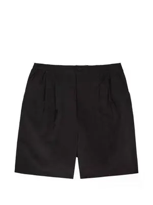 PICANTE Pleated Elasticated-waistband Shorts - Black