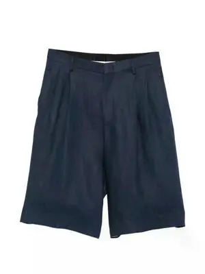 Tagliatore Pleated Linen Shorts