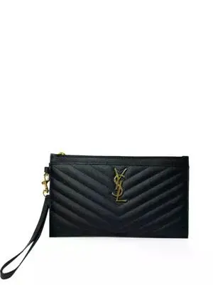 Saint Laurent 2010s Cassandre Matelassé Pouch - Black