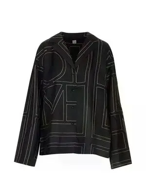 TOTEME Monogram-print Shirt - Black