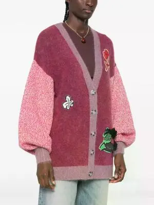 ALEMAIS Alemasis Oversized Embroidered V-neck Cardigan