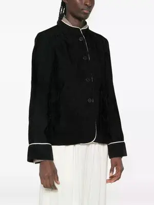 FORTE_FORTE Piped-trim Corduroy-texture Jacket