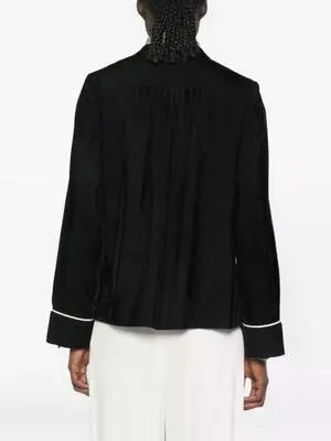 FORTE_FORTE Piped-trim Corduroy-texture Jacket