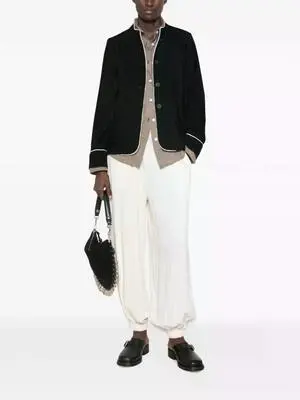 FORTE_FORTE Piped Trim Corduroy Jacket - Black