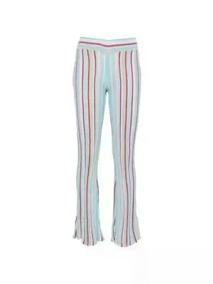 ASTA RESORT Maribel Striped Knit Trousers - Blue