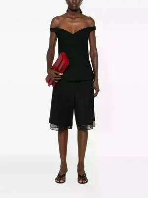 RÓHE Tailored Shorts With Organza Trim