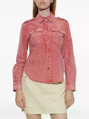 Michael Kors Garment-dyed Denim Shirt - Red