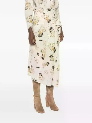 Isabel Marant Étoile Faniry Floral Print Asymmetric Midi Skirt - Neutrals