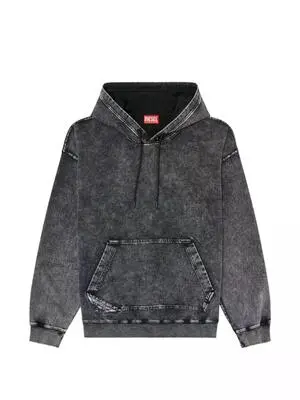 DIESEL® Treated Denim-effect Hoodie - Grey