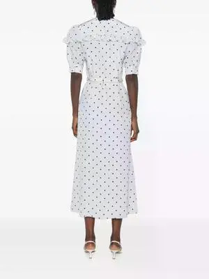 Alessandra Rich Polka-dot Ruffled Midi Dress