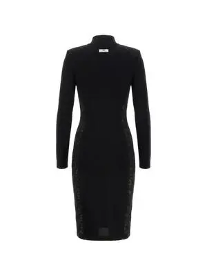 Elisabetta Franchi Ribbed Midi Dress With Cut-out Detailing