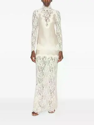 Rabanne Rabanne Lace-Panelled Maxi Dress Neutrals