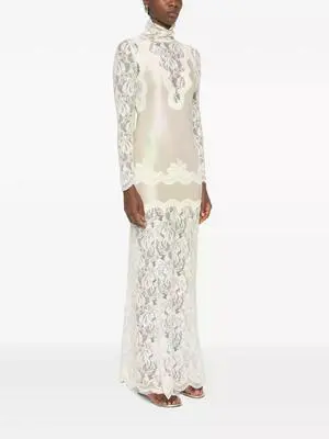 Rabanne Lace-panelled Maxi Dress - Neutrals