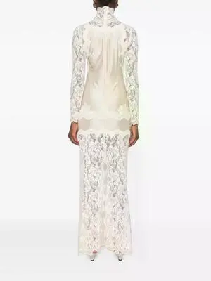 Rabanne Lace-panelled Maxi Dress - Neutrals
