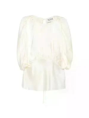Tove Peta Ruched Blouse - Neutrals