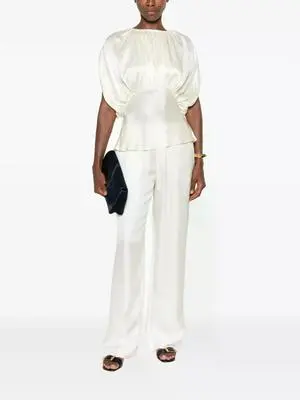 Tove Peta Ruched Blouse - Neutrals