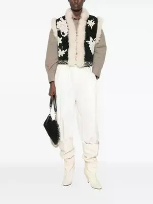 FORTE_FORTE Floral Embroidered Gilet - Black