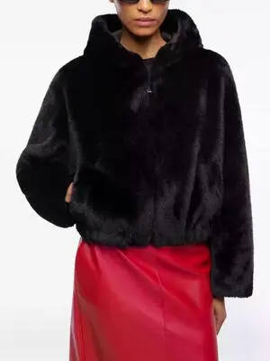 Pinko Faux Fur Hooded Jacket