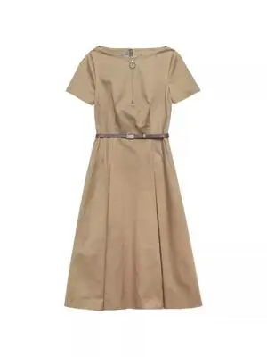 Prada Chino Zipper Dress - Neutrals