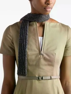 Prada Chino Zipper Dress With Boat Neck And Short Sleeves