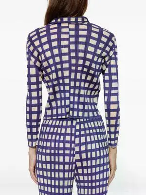 Issey Miyake Check Print Pleated Shirt