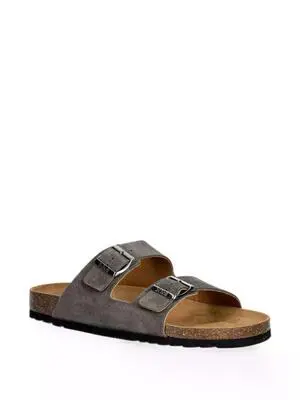 DR. SCHOLL'S SHOES Arizona Buckle-fastening Suede Slides - Grey