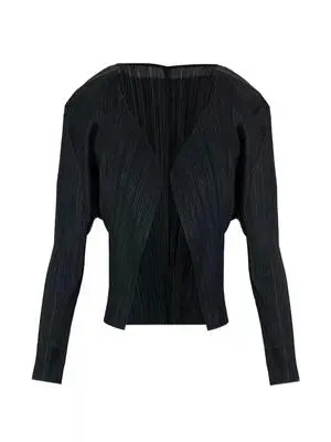 Issey Miyake Pleated Open-front Cardigan - Black