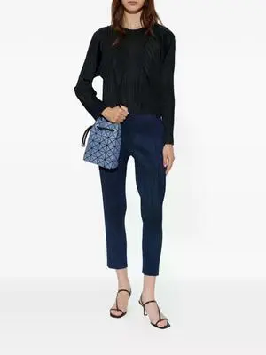 Issey Miyake Pleated Open-front Cardigan - Black