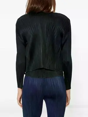 Issey Miyake Pleated Open-front Cardigan - Black