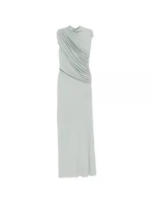 Tove Saffron Draped Maxi Dress - Blue