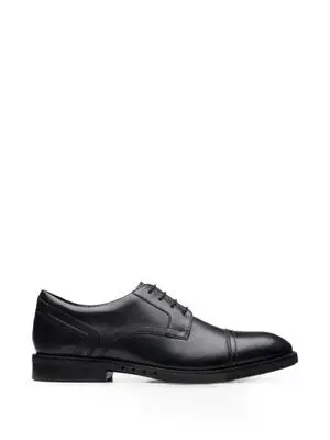 Clarks Un Hugh Cap Leather Derby Shoes - Black