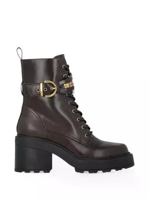 Pinko Buckle-detail Lace-up Ankle Boots - Brown
