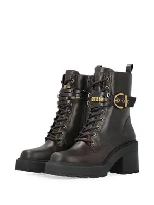 Pinko Buckle-detail Lace-up Ankle Boots