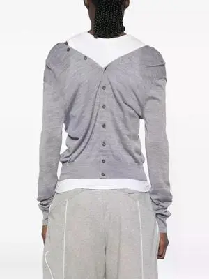 Alexander Wang Off-shoulder Button-down Cardigan