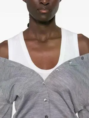 Alexander Wang Off-shoulder Button-down Cardigan