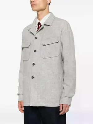 Tagliatore Button-up Shirt Jacket - Grey