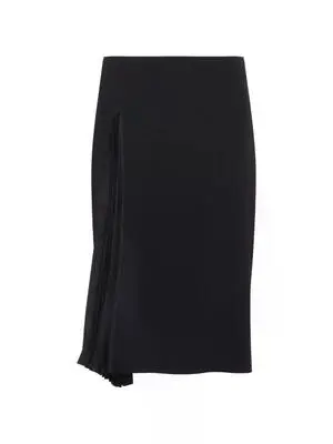 JIL SANDER Pleated-panel Wool Midi Skirt - Black