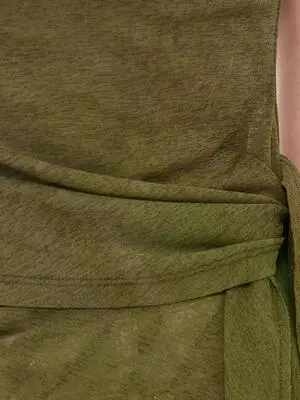 GANNI Marl Mesh Tie-knot Tank Top