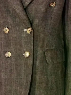 KILTIE Double-breasted Checked-pattern Blazer