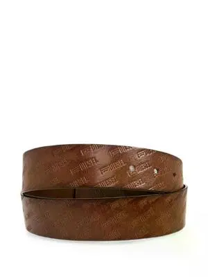 DIESEL® Monogram-embossed Leather Belt