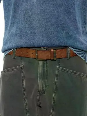 DIESEL® Monogram-embossed Leather Belt