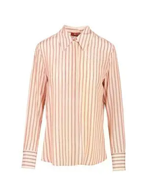 Max Mara Striped Silk Shirt - Pink