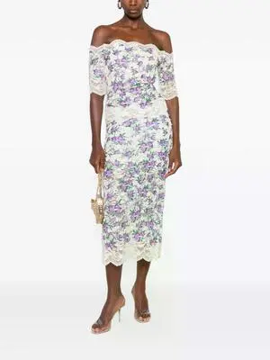 Rabanne Embroidered Lace-trim Off-shoulder Top