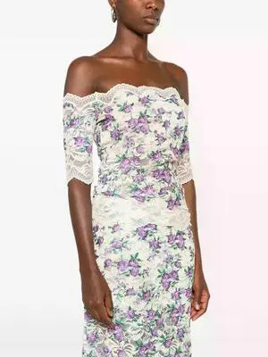 Rabanne Embroidered Lace-trim Off-shoulder Top