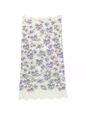 Rabanne Embroidered Lace Midi Skirt - Neutrals