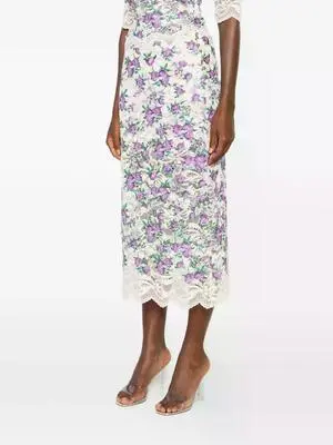 Rabanne Embroidered Lace Midi Skirt