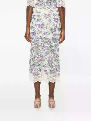 Rabanne Embroidered Lace Midi Skirt