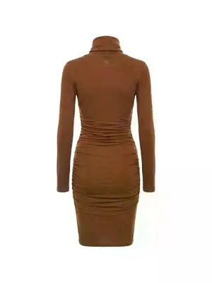 Elisabetta Franchi Long-sleeved Midi Dress With Ruched Detailing