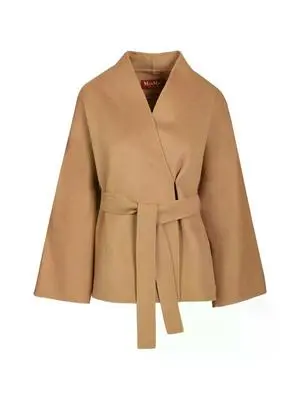 Max Mara Belted Kimono-sleeve Coat - Brown