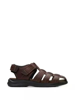 Clarks Walkford Fish Leather Sandals - Brown